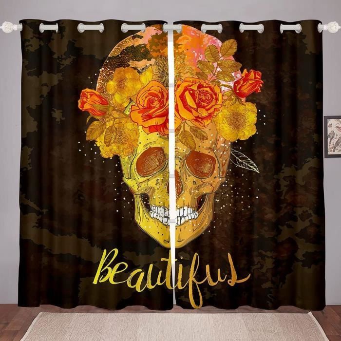 Rideaux occultants 60x160cm - 2 panneaux - Rideau occultant motif tête ...