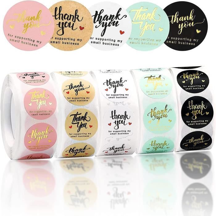 2500 Pièces Autocollants Etiquette de Remerciement, Autocollants ...