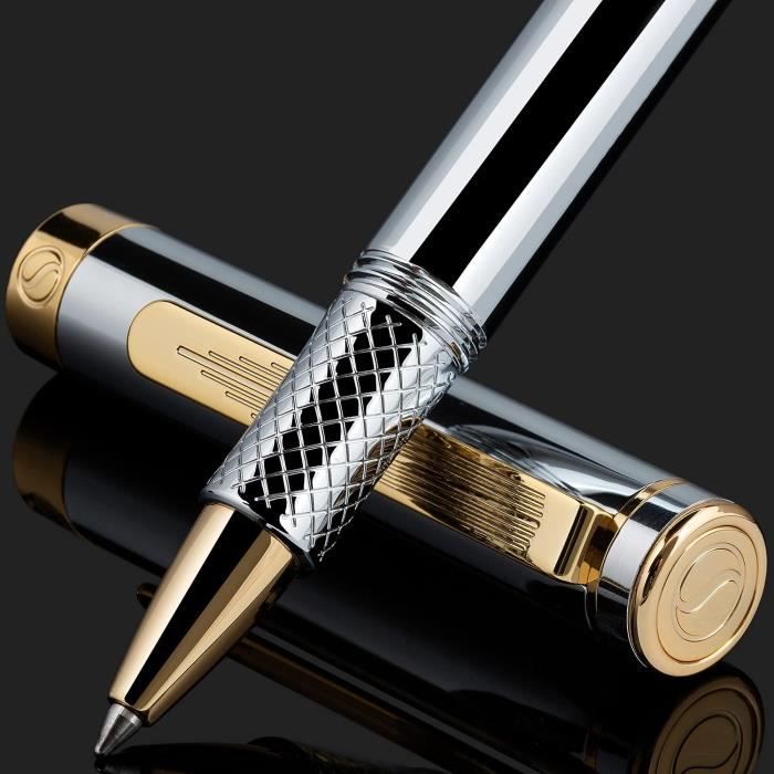 Roller Argent Chromé Edc Stylo De Luxe, Stylo De Poche Lourd Avec ...