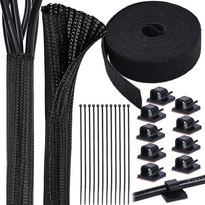 Cache Cable Set Cable Management Manchon de Câble Ajustable avec Serre ...