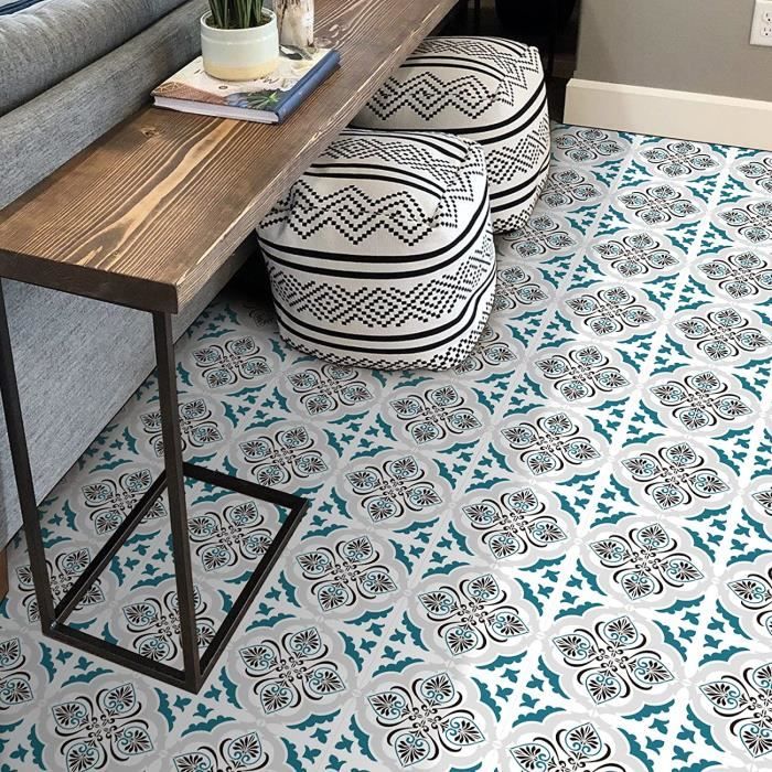 Rouleau de Autocollant PVC pour Sol, 20x300cm Autocollant de Carrelage ...