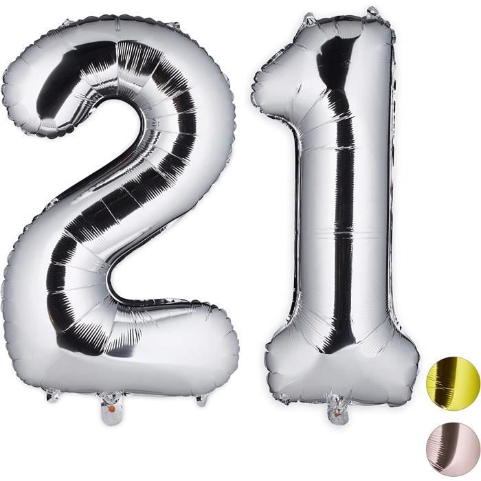 Ballon Chiffre Numéro 21 Gonflable Anniversaire Décoration Géant ...