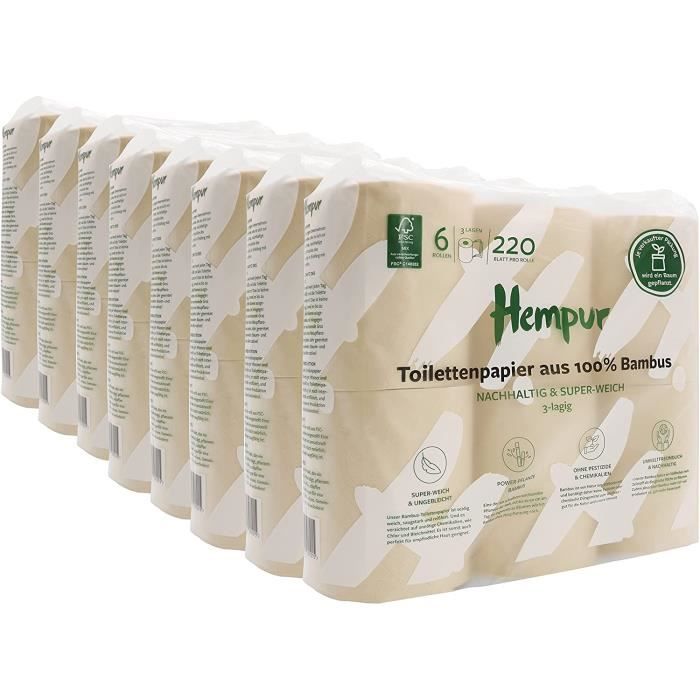 Papier Toilette - 8 X 6 Rouleaux De Papier Durable - 3 Couches - 100 % Bambou Certifié Fsc[N682 ...