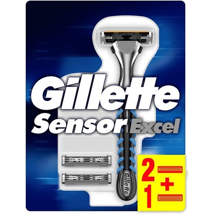 RASOIR Gillette Rasoir Homme Sensor Excel + 2 Lames Sensor Excel + 1 ...