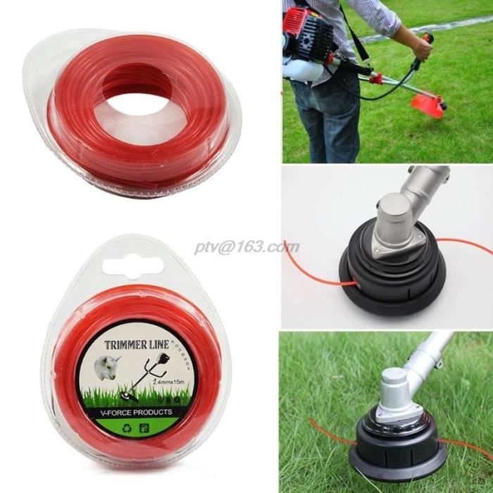 Tondeuse,Cordon rond en Nylon pour coupe d'herbe, 2.4mm × 15m -C - Cdiscount Jardin