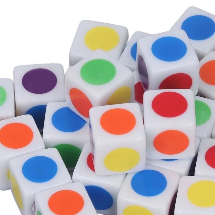 Jeu de dés pour enfant DRFEIFY - 24 dés colorés à 6 faces pour ...