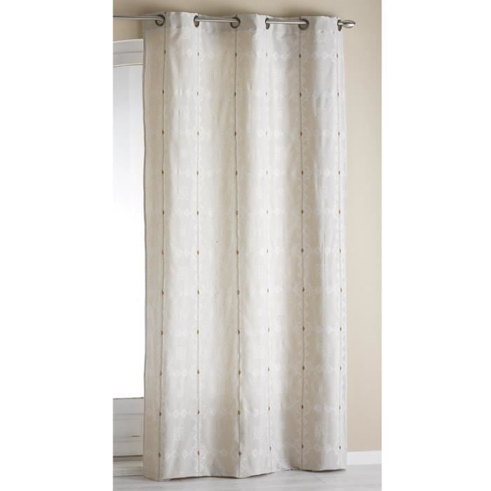 Rideau (140 x H260 cm) Mathis jacquard Lin - Cdiscount Maison