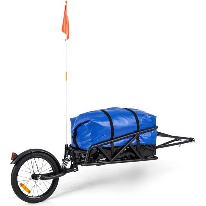 Klarfit Follower - Set remorque de vélo, roue 16", charge 35kg + Sac de transport 120 litres ...