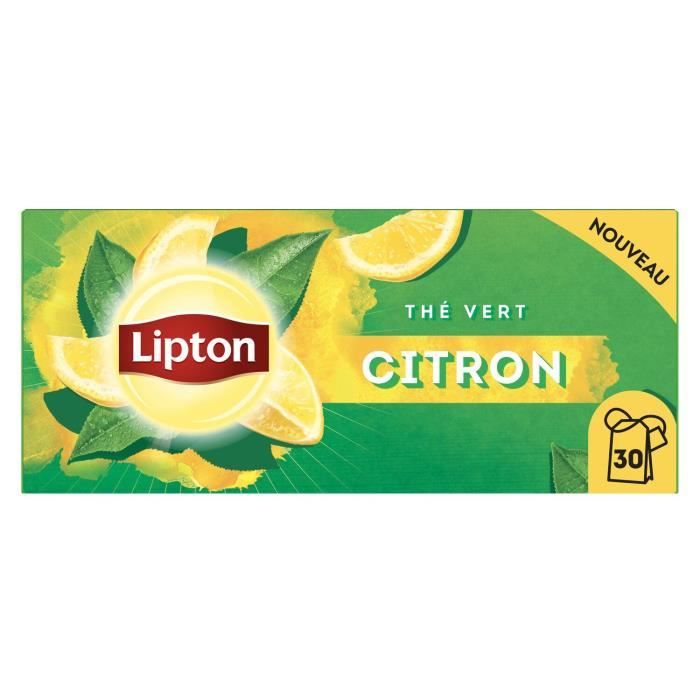LOT DE 3 - LIPTON - Thé Vert Citron - boite de 30 sachets - Cdiscount ...