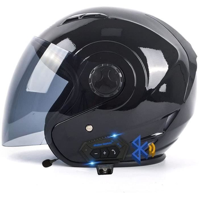 Casque moto avec écouteur bluetooth et écharpe casques jet hommes et ...
