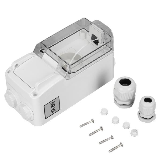 Qiilu boîtier de prise de courant IP66 Prise Étanche ABS Shell ...
