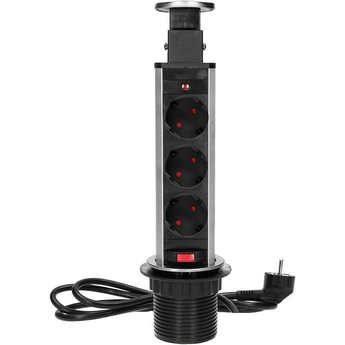 Multiprise Encastrable Rétractable 3 Prises Avec Câble 1,8M 3680W ...