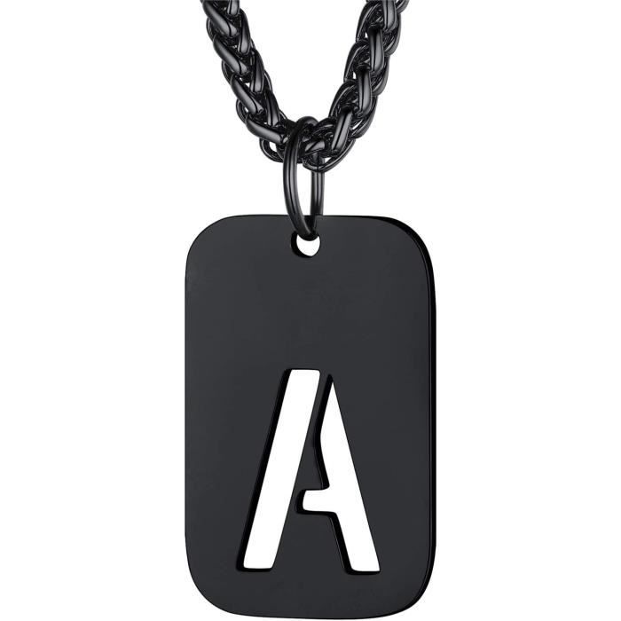 Bandmax Collier Plaque Initiale En Acier Inoxydable-Plaqué Or Pour ...