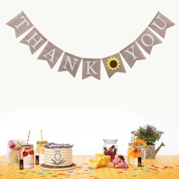 1 pièces banderoles bannière tournesol lin lettres créatives en toile ...