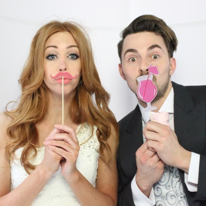 32 pièces Graphique Hawaïen Photo Booth Beaux Signes Accessoires Kit ...