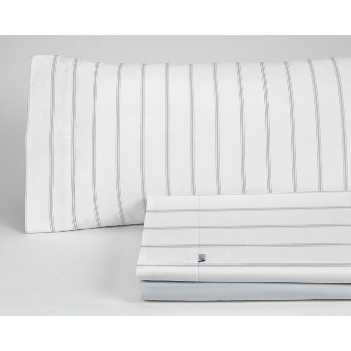 Jeu de draps Alexandra House Living Rita Gris perlé Gran lit 2 persones ...