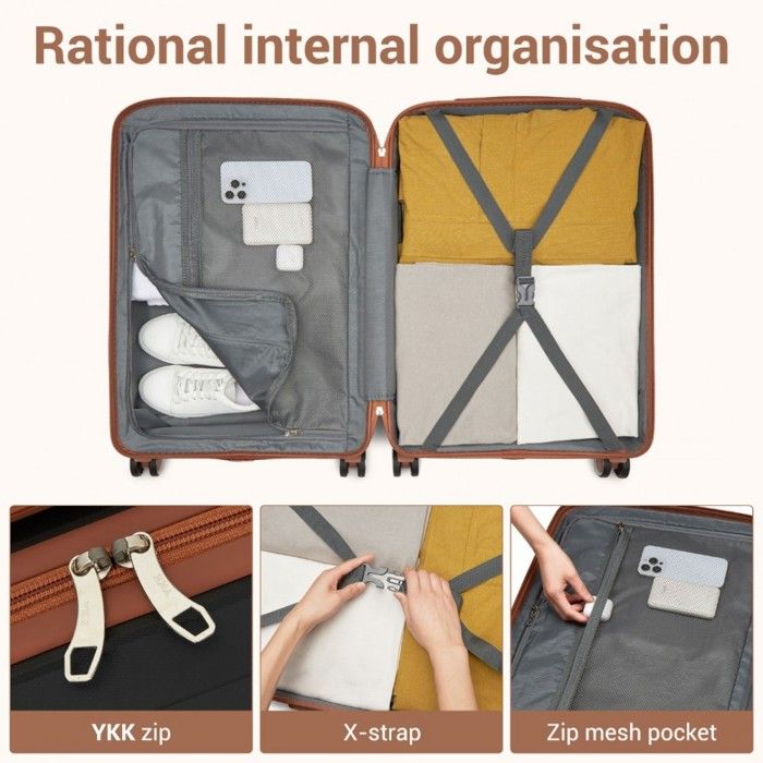 Kono Set de 3 Valises Cabine rigides 56x40x20cm Valise de Voyage 4 ...