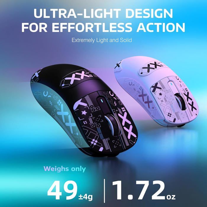 X3 Souris Ultralégère 49 g, PixArt PAW3395, Souris de Jeu Sans Fil ...