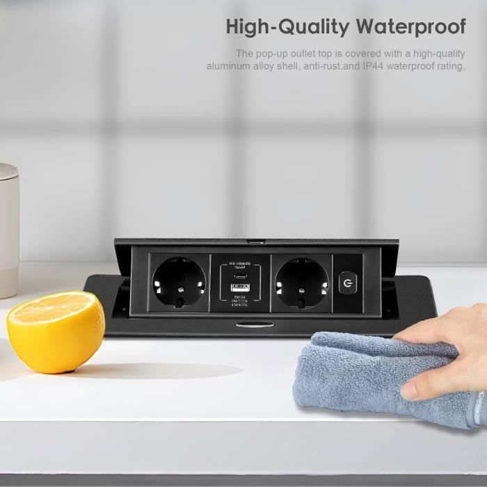 Aluminium Prise Encastrable Plan,Multiprise Electrique Usb C Pd20W,2 ...