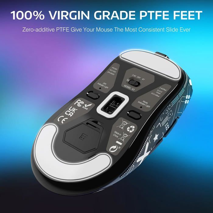 X3 Souris Ultralégère 49 g, PixArt PAW3395, Souris de Jeu Sans Fil ...