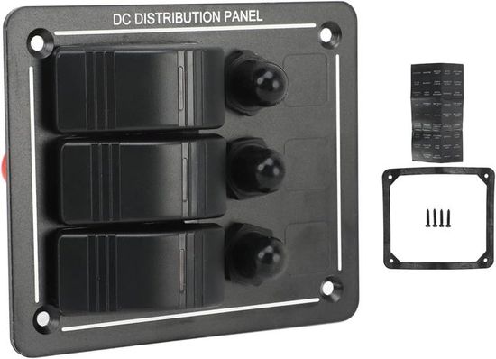 3 Gang Rocker Switch Panel, 1224V On Off Switch Panel LED Indicator for ...