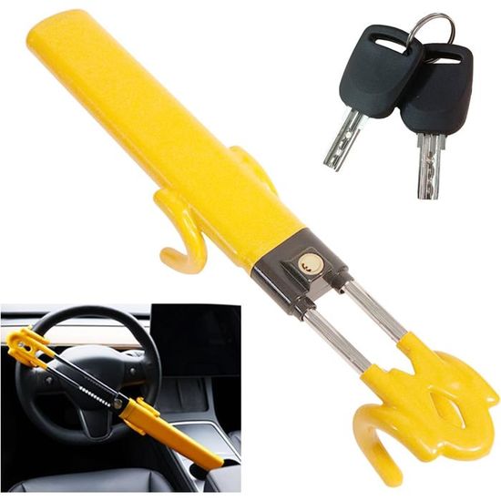 Antivol Voiture, Canne Antivol Haute Sécurité, Double Barre Anti ...