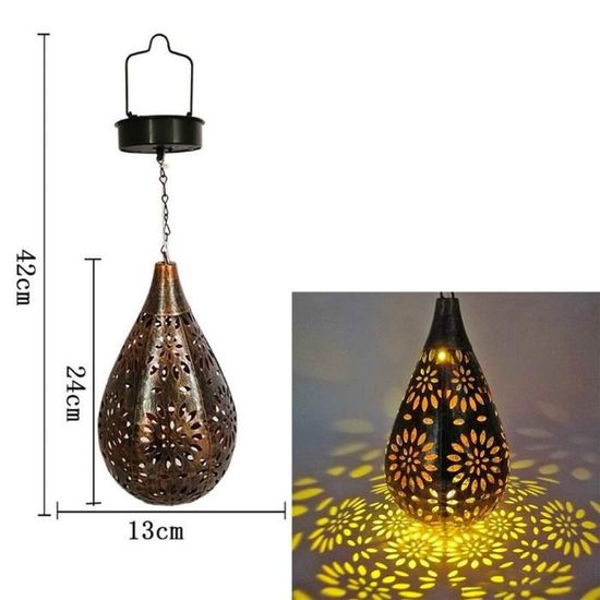 Lampadaire extérieur,Lanterne solaire d'extérieur en forme d'olive ...