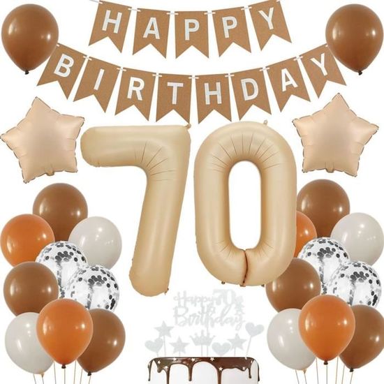 Ballons 70 Ans Brau, Decoration Anniversaire 70 Ans Beige,70 ...
