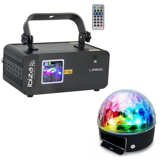 LASER LZR60G + ASTRO BALL JEUX DE LUMIERE PUISSANT PA DJ SONO MIX BAR CLUB DISCO DANSE ...