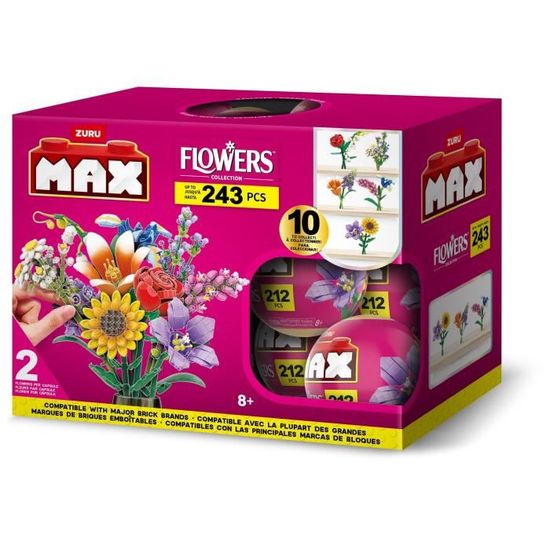 Set de construction - ZURU - Long Flowers - 243 pièces max - 10 designs ...