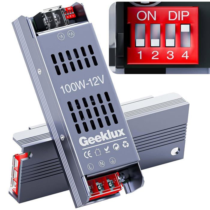 Transformateur LED 220V 12V, Alimentation Réglable 100W, Driver LED ...