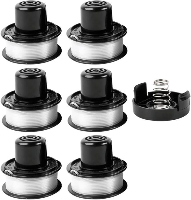 Lot de 6 bobines de fil de rechange pour débroussailleuse Black Decker RS-136-BKP/682378-02 de 6 ...
