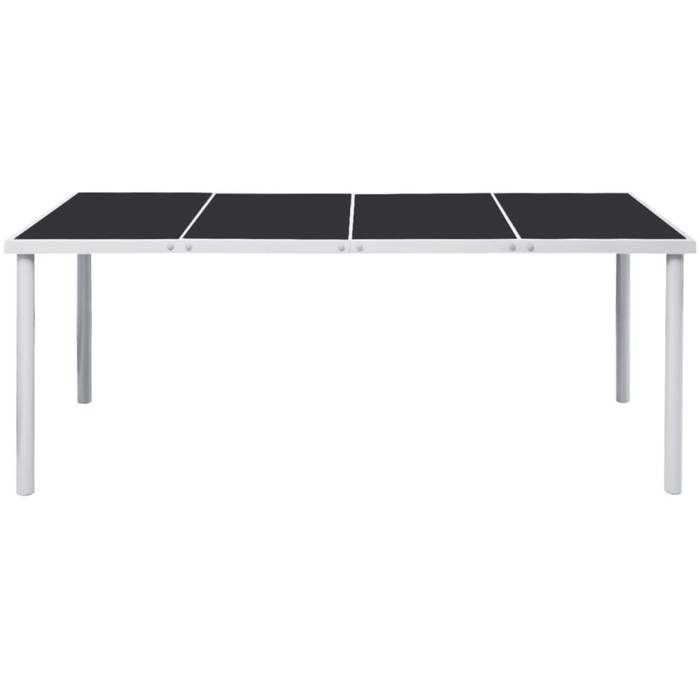 Table de jardin - CLARENCE - 6 personnes - 190x90x74 cm - Noir Acier ...