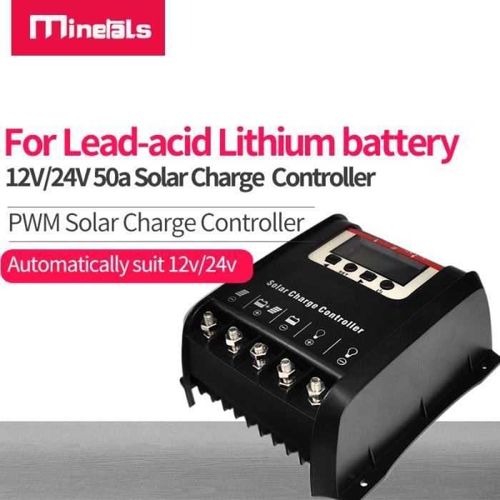 12V 24V 50A-Contrôleur de Charge PWM 12V-24V 50a, avec paramètres ...