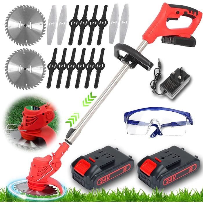 Coupe Bordure sans Fil avec 16 Lame,21v DéBroussailleuse éLectrique 3 en 1 Multifonction Coupe ...