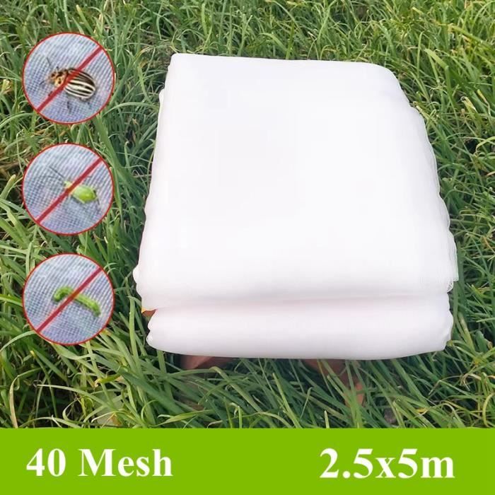 Filet de protection - Jardin - 2.5x5m - Polyéthylène - Blanc - Anti ...