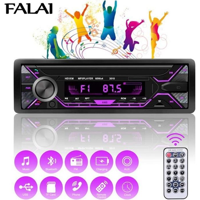 Autoradio Bluetooth Mains Libres, 4x60W Radio Voiture Support FM/USB ...