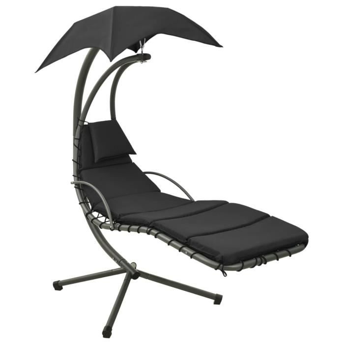 Maison(73811) Balancelle de jardin - Chaise Fauteuil Suspendu - Noir et ...
