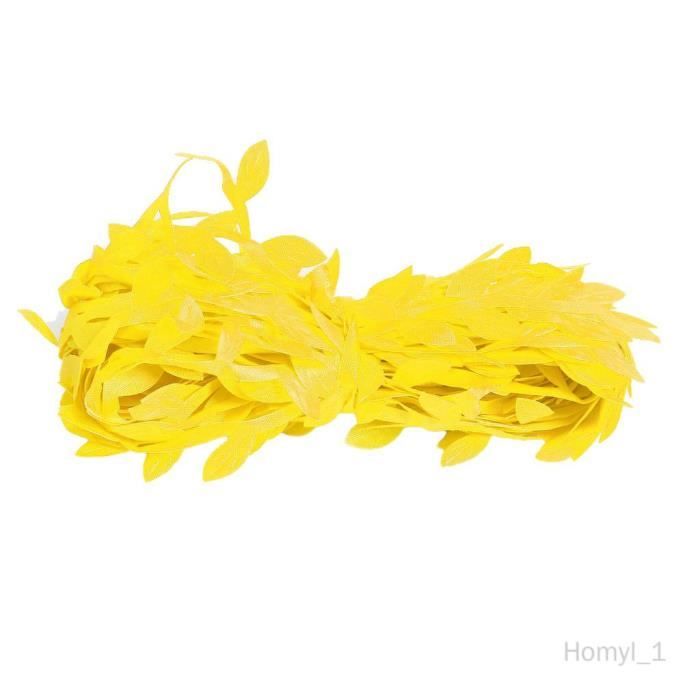 Ruban de feuille artificielle - Satin de polyester - Jaune - Cdiscount ...