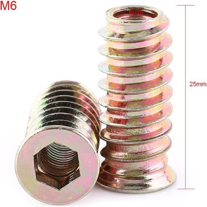 Vis - Cache-Vis - Écrou d'insertion Meubles en bois Insert fileté ...