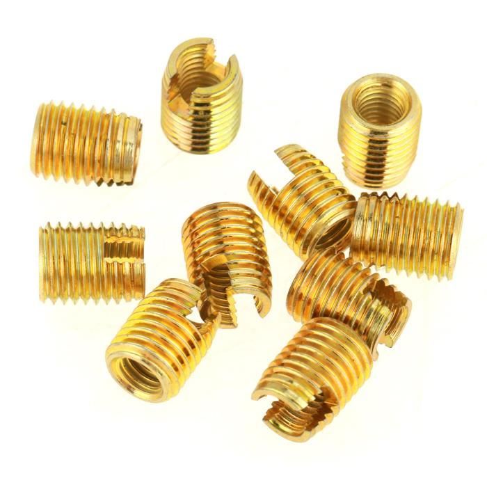 EJ.life insert fileté 50Pcs Laiton filetage auto-taraudé Inserts fendue ...