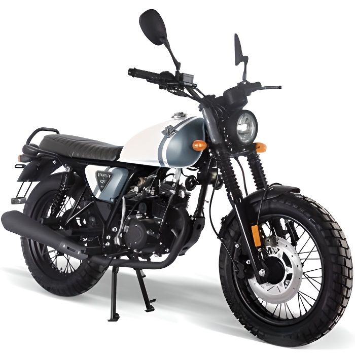 Moto Scrambler archive 50cc - Sans montage et mise en route - Blanc ...