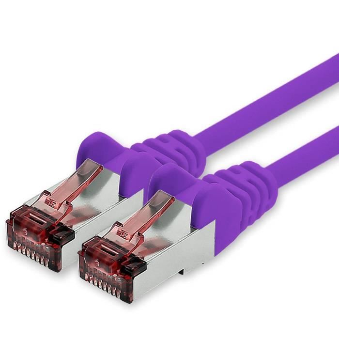 Modem - Limics24 - Câble Réseau Cat.6 30M Violet 1 X Ethernet Lankabel ...