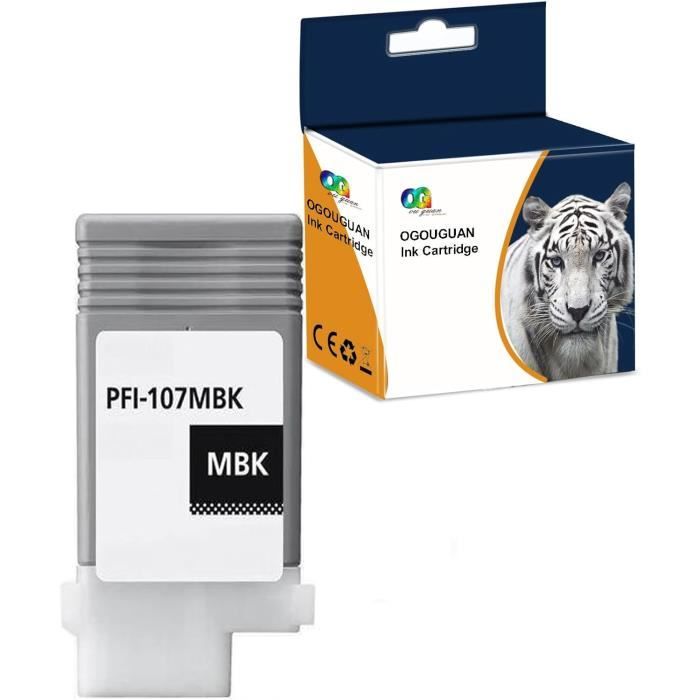 OGOUGUAN PFI-107 PFI-107MBK Cartouches d'encre pour Canon avec puces pour Canon Image PROGRAF ...