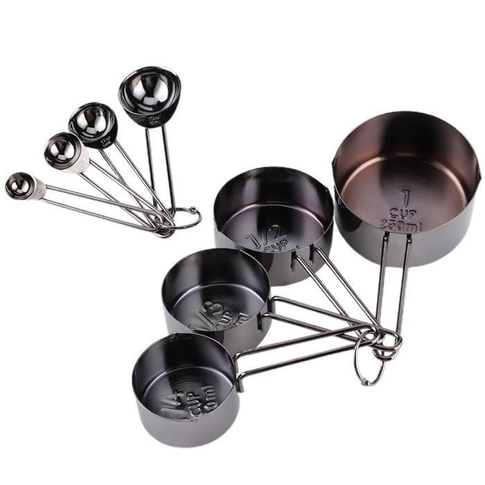 Qiilu tasse à mesurer 8 pièces / ensemble cuillère à mesurer en acier ...