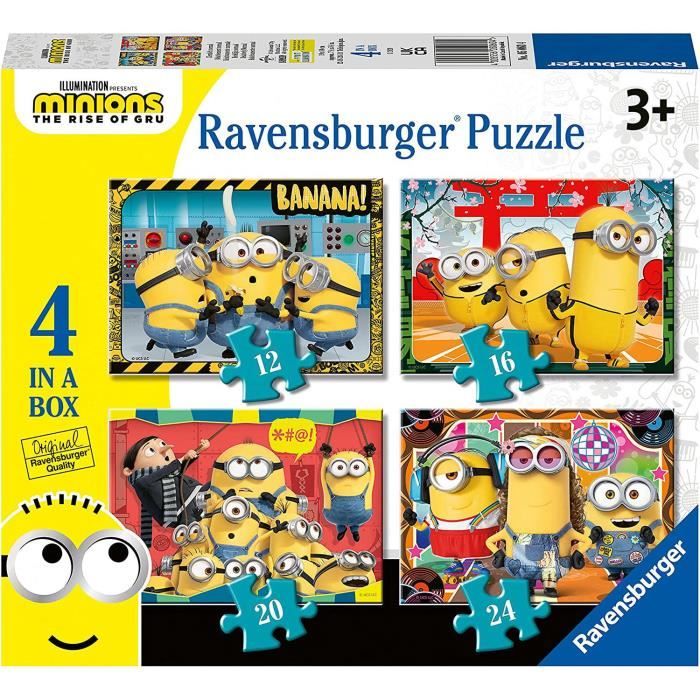 Puzzle Minions Ravensburger 2, 4 dans une boîte - Dessins animés et BD ...