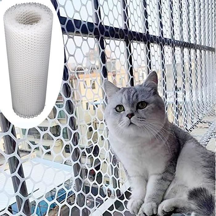 Filet Chat, Grillage Plastique Blanc Filet de Clôture, Filet de ...