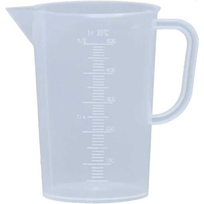 Gobelet gradué en plastique de 0,5 l avec poignées, verre doseur de 500 ...