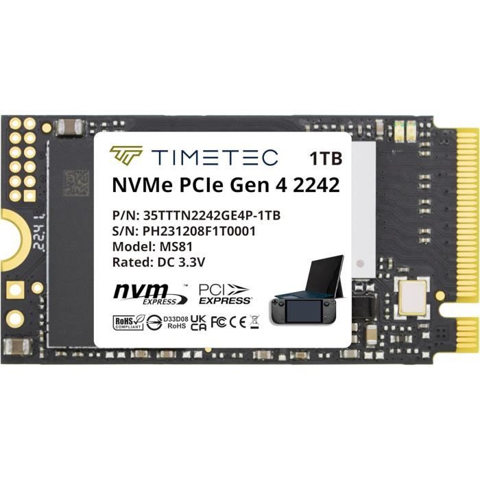 SSD NVMe - TIMETEC - 1 To - 2242 - PCIe 3.0 x4 - 3D NAND - Cdiscount ...
