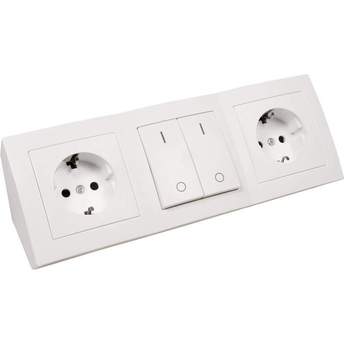 Bloc De Prise Encastrée | Flair | 2 Prises De Contact De Protection + 1 ...